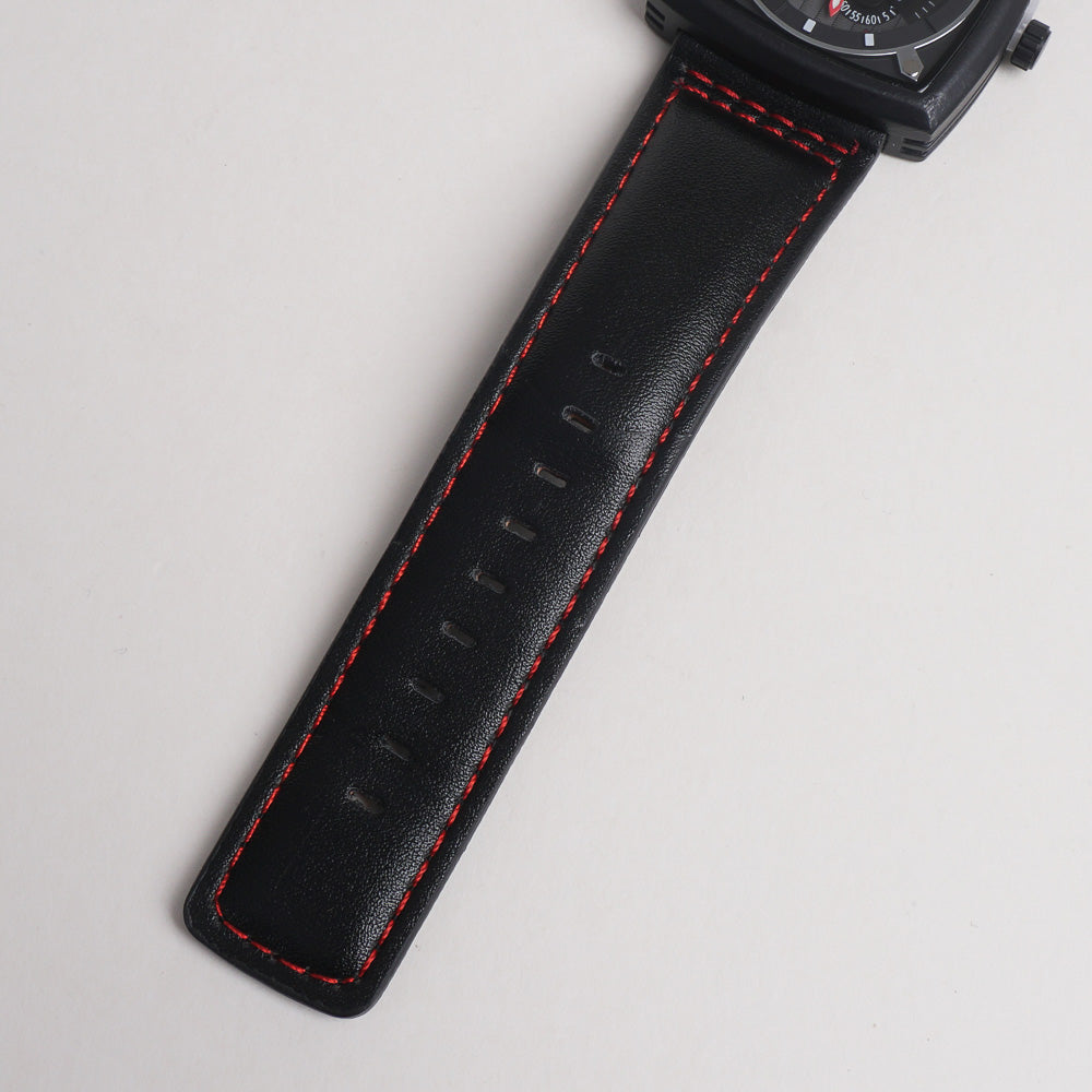 Men Maimashi Watch Black Dial With Black Strap – Thebuyspot.com